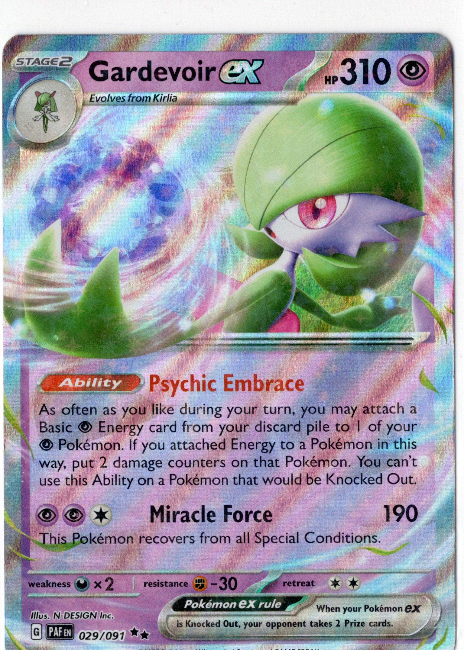 Pokemon Gardevoir ex 029/091 Paldean Fates Double Rare – Euro Elite Cards