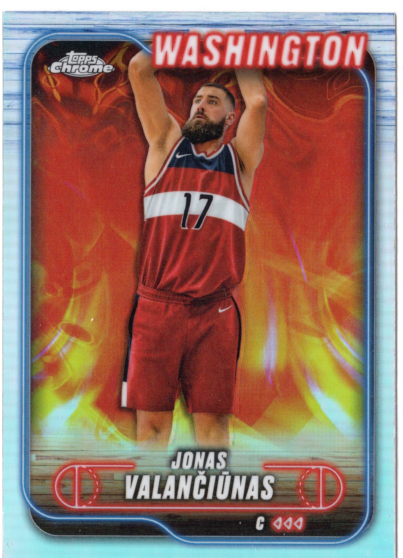 2024-25 Topps Chrome Refractor #91 Jonas Valanciunas – Euro Elite Cards