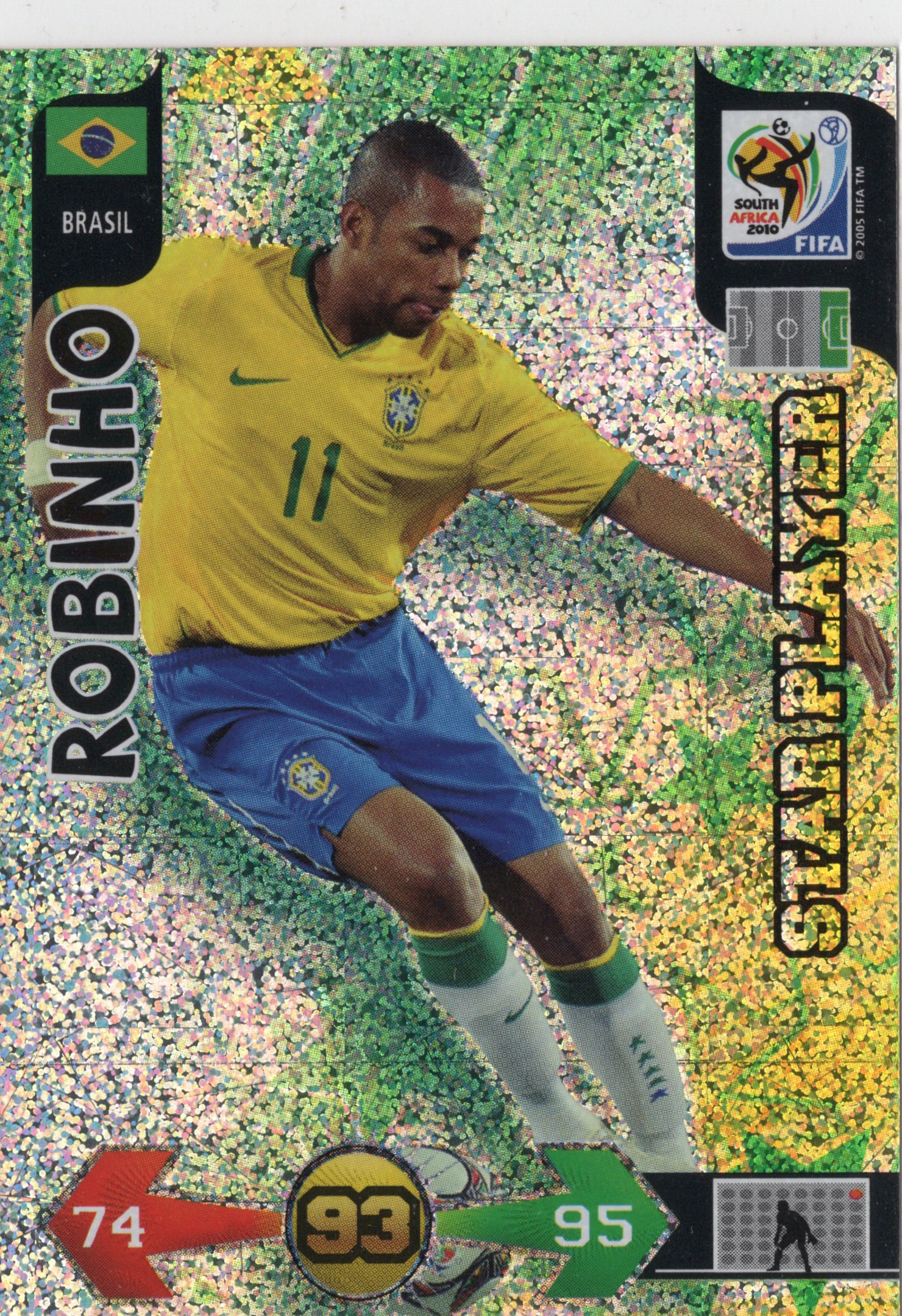 2010 Panini Adrenalyn XL FIFA World Cup Star Players #NNO Robinho ...