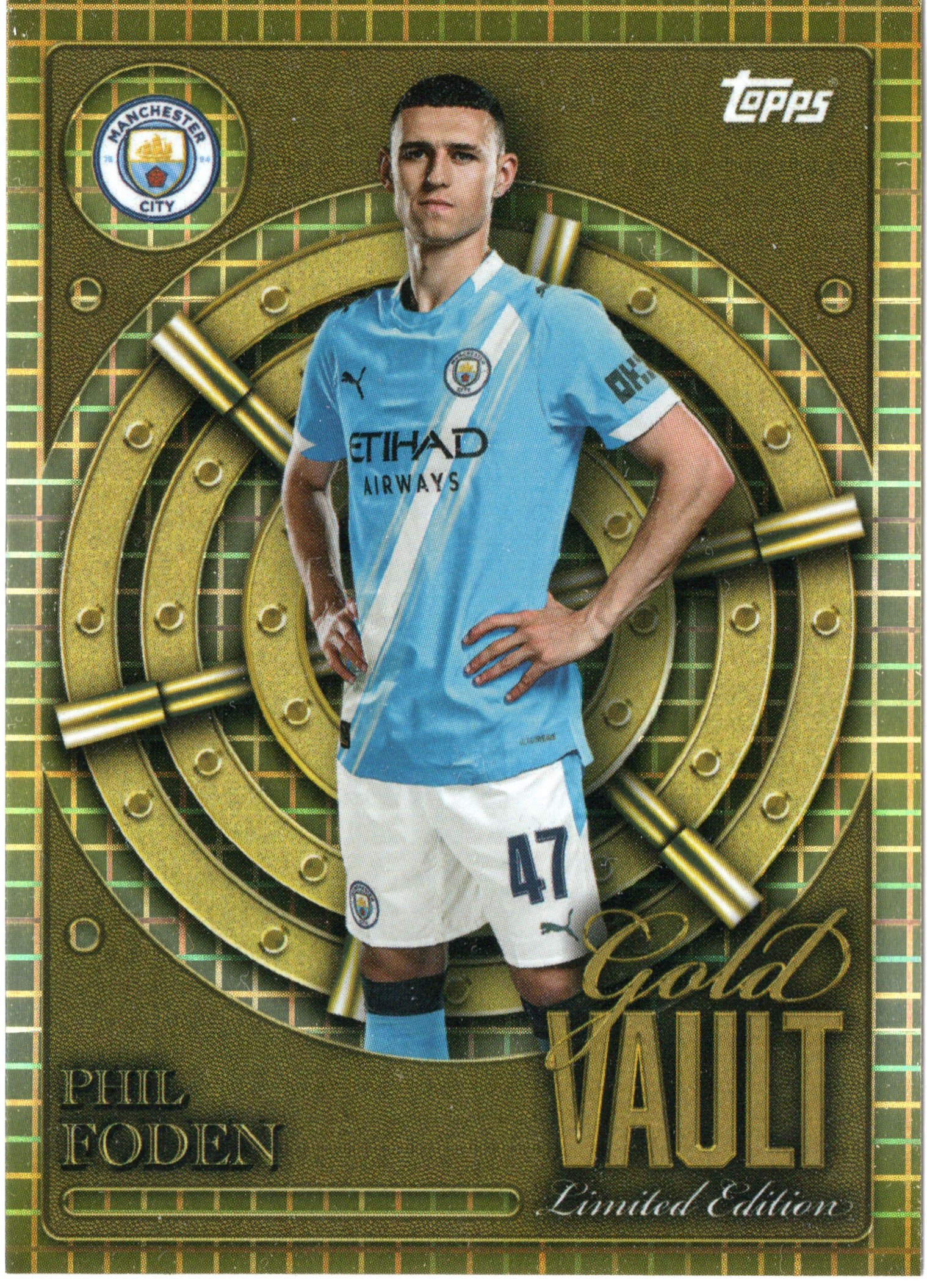 2025-26 Topps Manchester City Collectors Tin Gold Vault Limited Edition ...