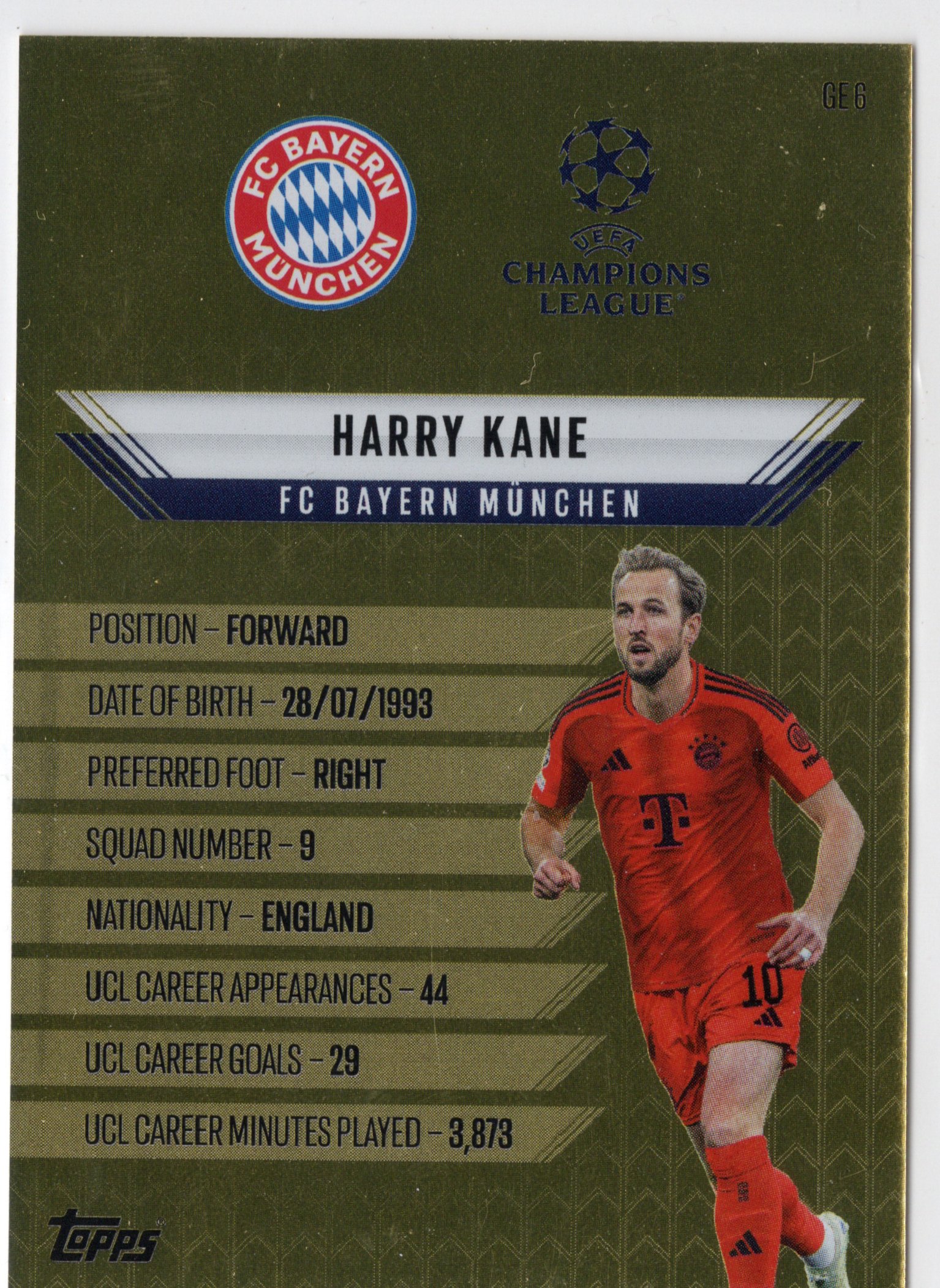 2024-25 Topps Match Attax UEFA Club Competitions Gold Edge Edition #GE6 ...