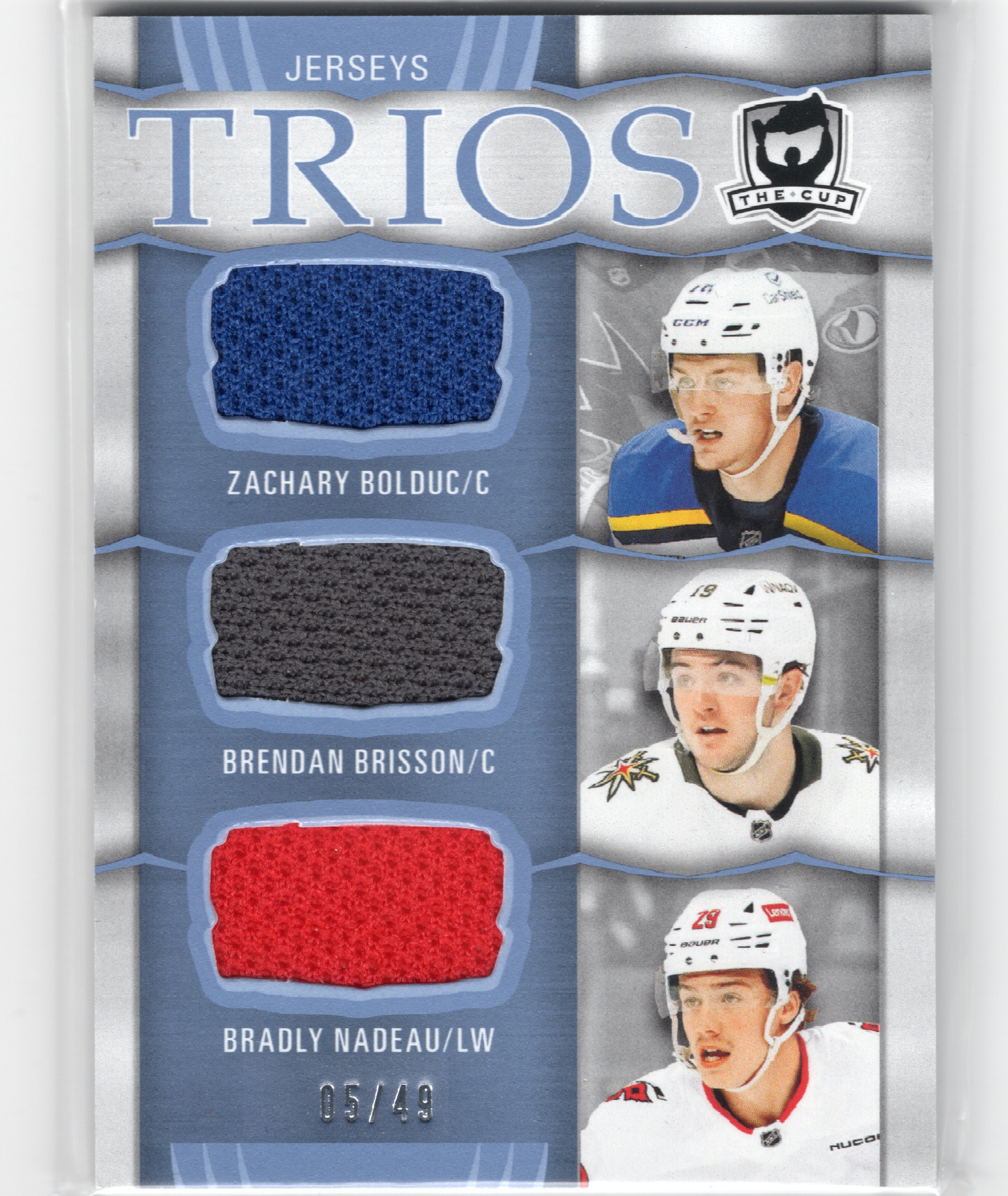 2024-25 Upper Deck The Cup Cup Trios Jersey #C3BBN Zachary Bolduc ...