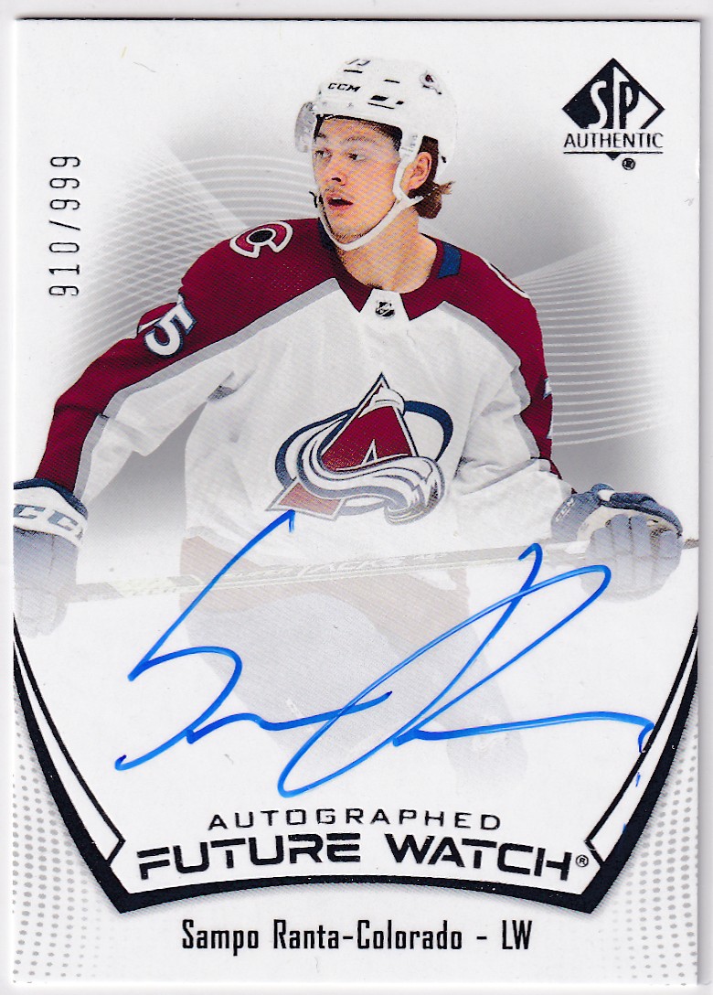 2021-22 SP Authentic #142 Sampo Ranta FW AU/949* RC – Euro Elite Cards