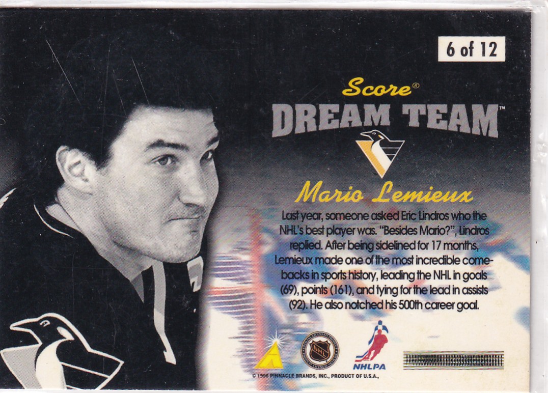 1996-97 Score Dream Team #6 Mario Lemieux – Euro Elite Cards