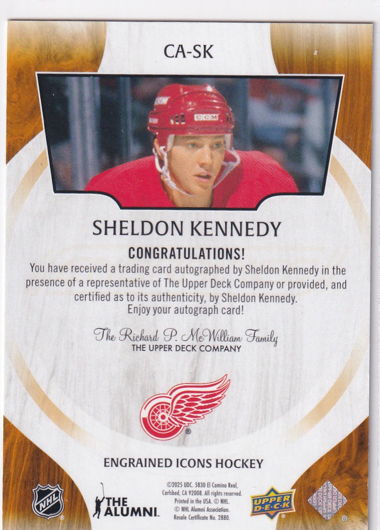 2024-25 Upper Deck Engrained Icons Autographs #CASK Sheldon Kennedy ...