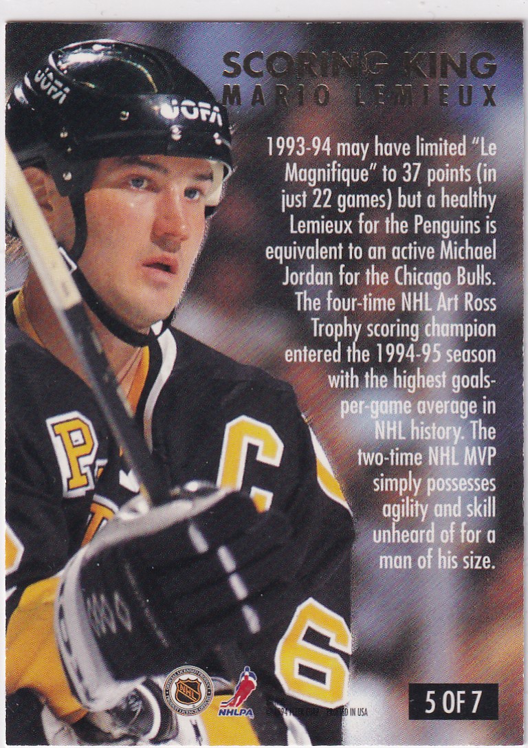 1994-95 Ultra Scoring Kings #5 Mario Lemieux – Euro Elite Cards